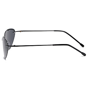RCXKOOM The Matrix Neo Costume Sunglasses Men Women Ultralight Metal Wire Frame Polarized Small Oval Rimless Glasses