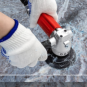 SDRTOP Wet Air Stone Polishers 4 Inch Pneumatic Water Grinders Air Powered Wet Sander with Rear Exhaust 5500 Rpm for Granite Marble Concrete Polishing