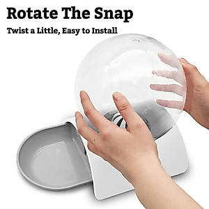 Hamiledyi Automatic Water Dispenser for Dogs and Cats Pet Water Dispenser 2.8 Liter Pet Gravity Water Station Spill-Proof Spherical Waterer Pets Water Bottle for Puppies Kittens Rabbits (Grey)