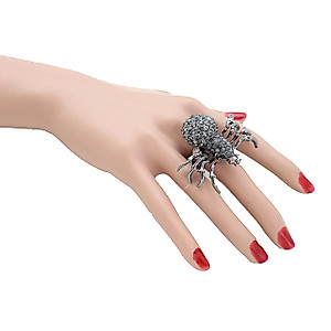 TrendyFashionJewelry Women Fashion Jewelry Spider Ring - Black Metal One Size Elastic Band Insect Scary