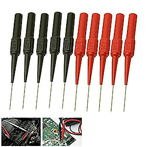 YUKIIATIF 10PCS Multimeter Test Lead Extention Back Probes Sharp Needle Micro Pin Stainless Steel for Banana Socket Tester