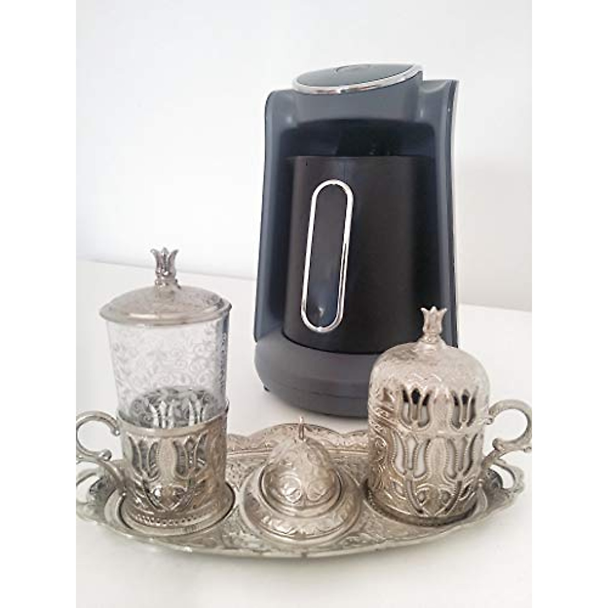 Arzum Okka Minio Automatic Turkish/Greek Coffee Machine, USA 120V Ul, black/Silver