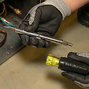 Klein Tools 32527 Multi-Bit Screwdriver / Nut Driver, 11-in-1 with Phillips, Slotted, Square, and Schrader Bits and Nut Drivers