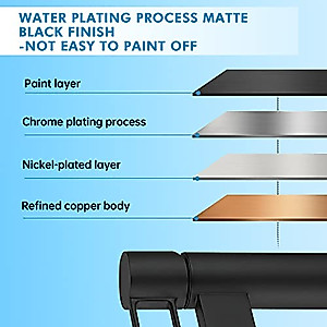 RUMOSE Black Bathroom Faucet Single Handle Bathroom Sink Faucet Basin Mixer Tap with 6 in Deck Plate for 1 & 3 Hole Waterfall Spout Bathroom Faucet Rv Lavatory Vessel Faucet, Brass, Matte Black