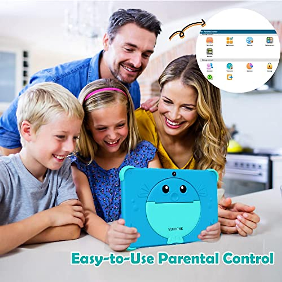 YINOCHE Kids Tablet Android Toddler Tablet for Kids Tablets for Kids 2GB+32GB with Gamepad Support Parental Control Children's Tablet Dual Cameras,Games, Kid Proof Case Netflix YouTube