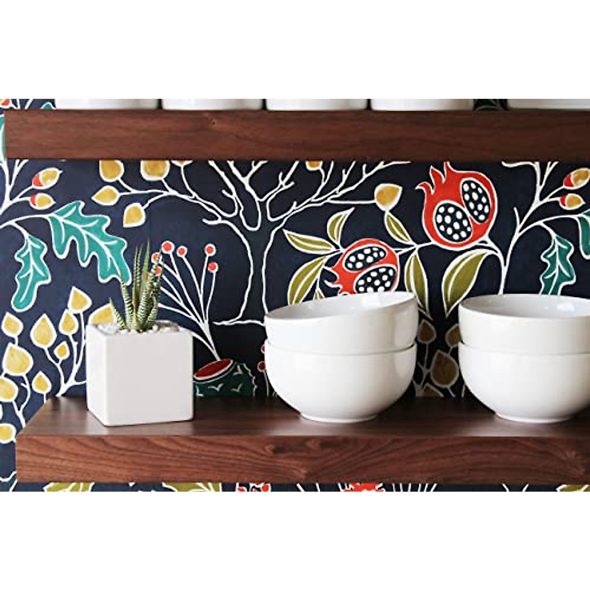 Urban Legacy Accent Floating Shelves | Black Walnut Modern Hardwood with Floating Brackets | Set of 2 (24" W x 7" D)