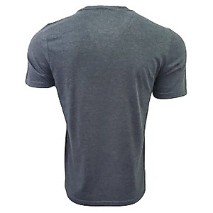 adidas Mens Badge of Sport Classic Tee (Small, Dark Grey Heather/Grey Animal Print)