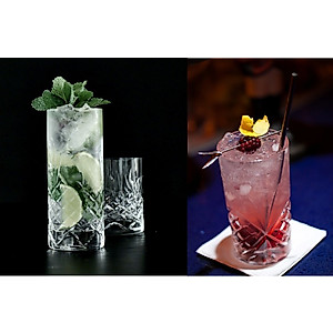 Set of 6 CRYSTAL HIGHBALL Durable Drinking glasses Limited Edition Glassware Drinkware Cups/coolers (11oz)