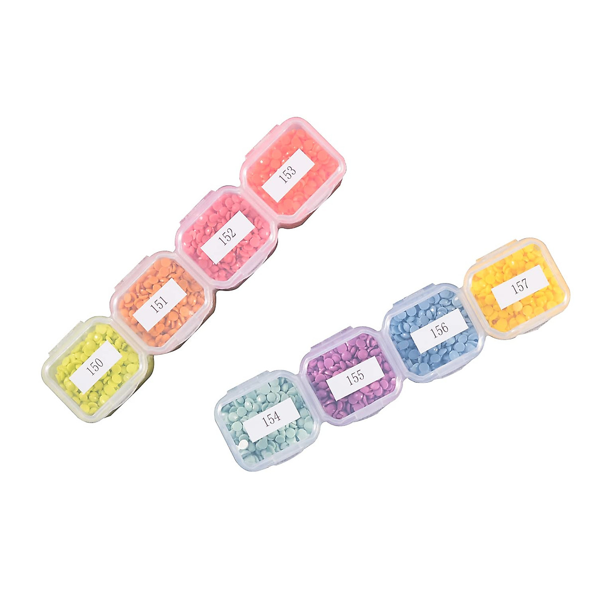 Sympabasic Souffahouse 6 Pack 28 Grids Diamond Painting Boxes 5D Diamond Embroidery Storage Boxes with 256 Pieces Craft Label Marker Stickers (6 Pack)