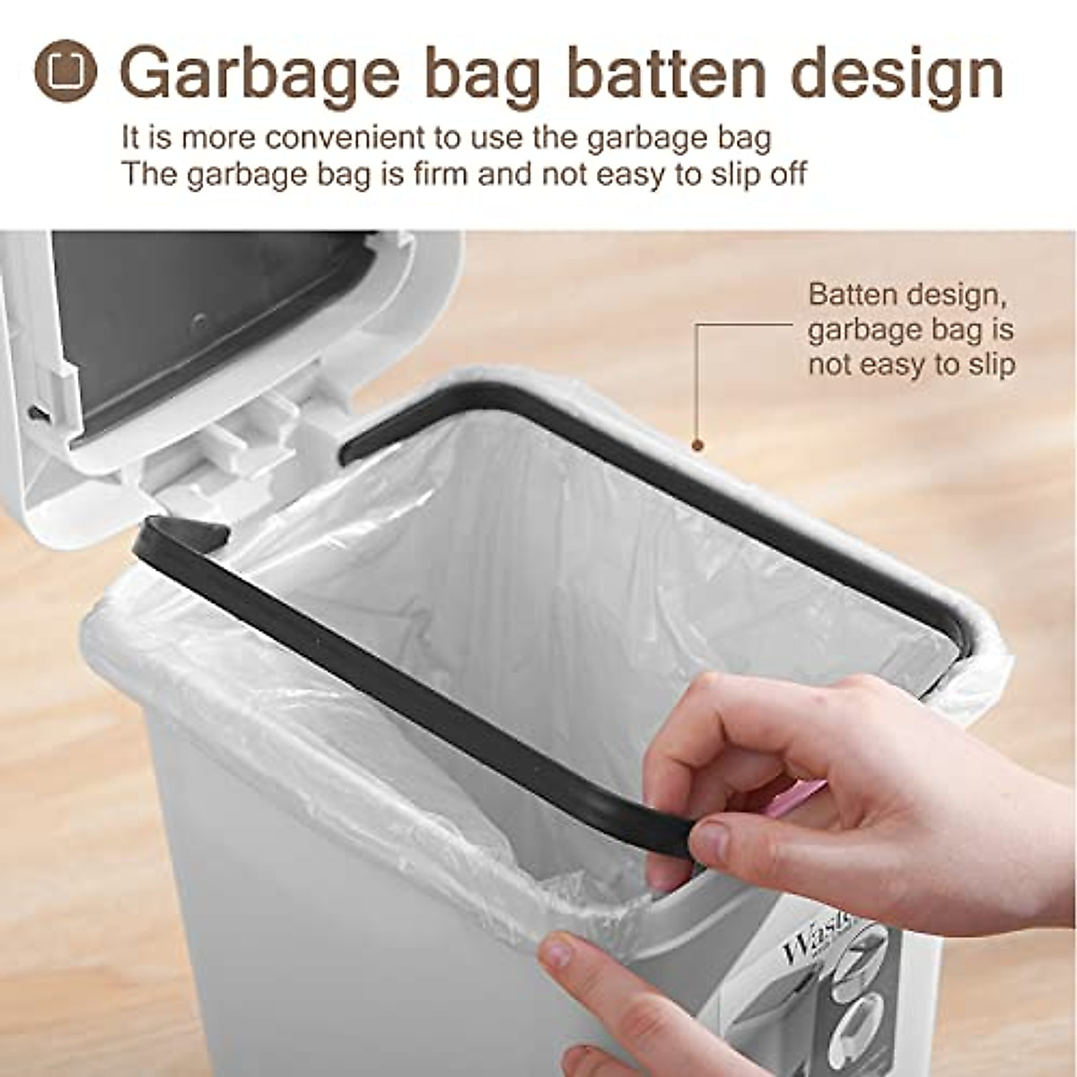 JIUCHUAN 3 Pack Trash Can 5.3 Gallon and 1.7 Gallon Kitchen Garbage Bin Combo Set, Step-On Trash Can with Lid and Pedal, 20 Liter and 6.5 Liter Capacity Waste Bin for Bathroom,Kitchen,Office,Grey