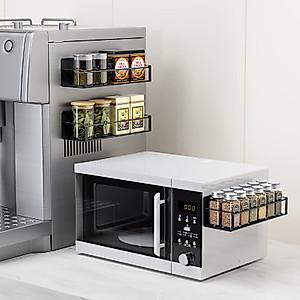 Vetacsion 4 Pack Moveable Refrigerator Magnetic Organizer,Metal Matt Black…