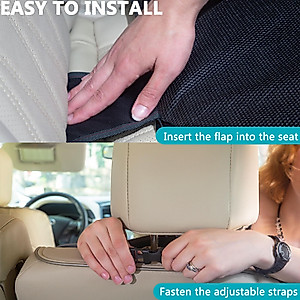 PIDO Car Seat Protector Under Baby Car Seat, Car Seat Mat for Leather Seats, Seat Protector Carseat with Thick Padding and Storage Pockets to Protect Vehicle Cloth and Leather Upholstery