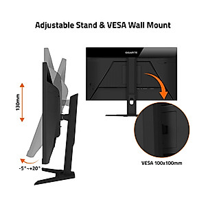 GIGABYTE M28U 28" 144Hz Gaming Monitor, 3840 x 2160 SS IPS Display, 1ms (GTG) Response Time, 9‎4% DCI-P3, VESA Display HDR400, FreeSync Premium Pro, 1x Display Port 1.4, 2x HDMI 2.1 (M28U-SA)