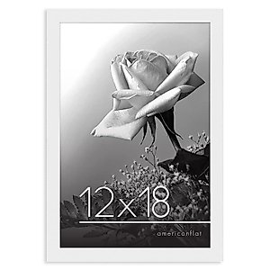 Americanflat 12x18 Poster Frame in White - Photo Frame with Engineered Wood Frame and Polished Plexiglass Cover - Horizontal and Vertical Formats for Wall with Built-in Hanging Hardware