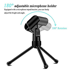 RTBBYU Desktop Wired Microphone Laptop Computer Adjustable Tripod Microphone Online Chatting Live Streaming Mic