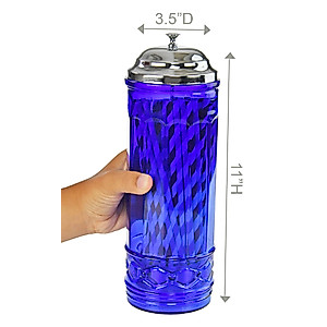 HOME-X Cobalt Blue Glass Straw Dispenser, Straw Holder, Vintage Home Kitchen Accessories, Pop Up Stra Lid Dispenser, Depression Style