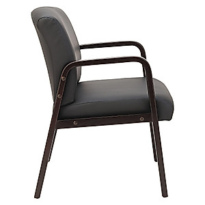 Alera ALERL4319E 24.21 in. x 26.14 in. x 32.67 in. WL Series Reception Lounge Guest Chair - Black/Espresso