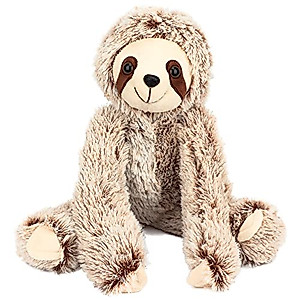 Easfan 17'' Sloth Stuffed Animal Realistic Cute Plush Toy Soft Tree Sloth Plushie Stuff Adorable Birthday for Kids Boys Girls, Brown