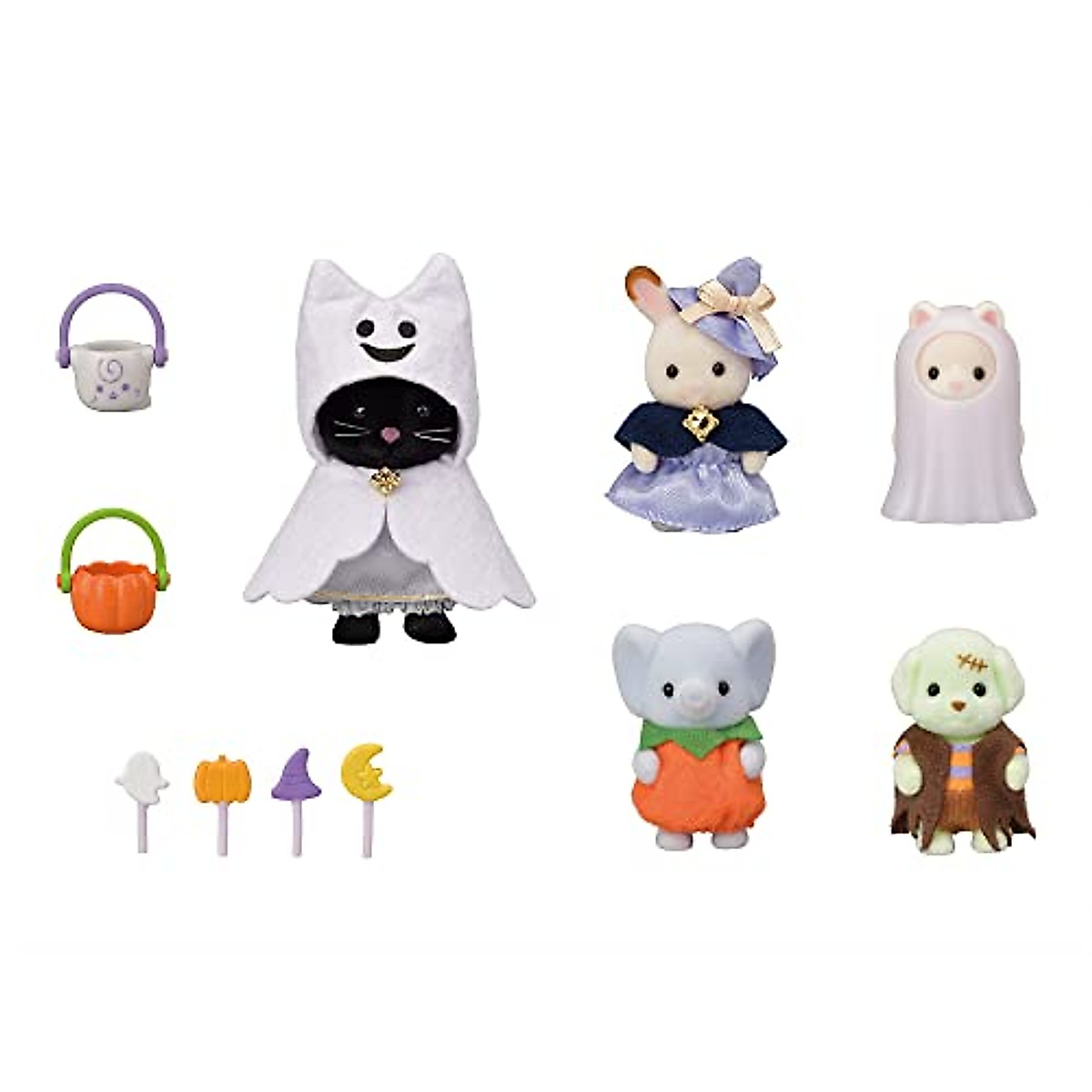 Calico Critters Trick or Treat Parade, Limited Edition Seasonal Halloween Set with 5 Collectible Figures and Costume Accessories