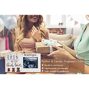 Ultrasound Picture Frame We Can Bearly Wait Baby Shower Decorations Teddy Bear Sonogram Picture Frame with Countdown Weeks, Expecting Parents to Be Unique Gifts Pregnancy Gifts for Gender Reveal Party