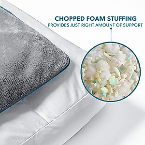 Bedsure Waterproof Large Dog Bed - 4 inch Thicken Up to 80lbs Large Dog Bed with Washable Cover, Pet Bed Mat Pillows, Grey