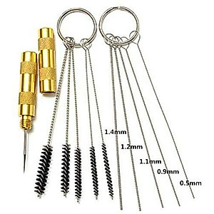 4 Set Airbrush Cleaning Kit Airbrush Cleaning Pot with Air Filter Mat and Holder,Nozzle Cleaning Needle,5pcs Brushes Set,5pcs Dredging Needles Kit