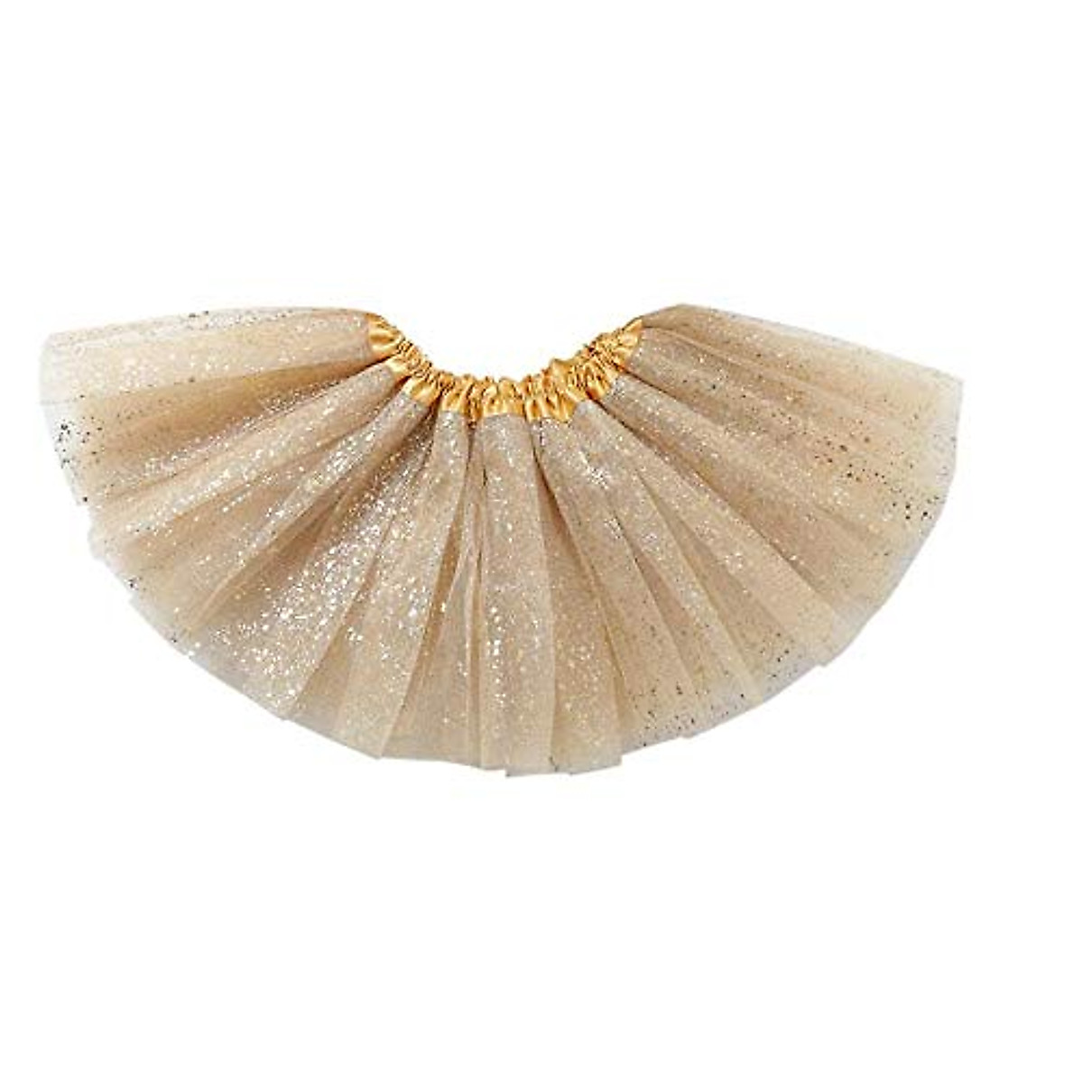 GOODTECK Newborn Infant Baby Professional 3 Layers Sequin Tutu Tulle Skirt (3-8 Years, Gold)