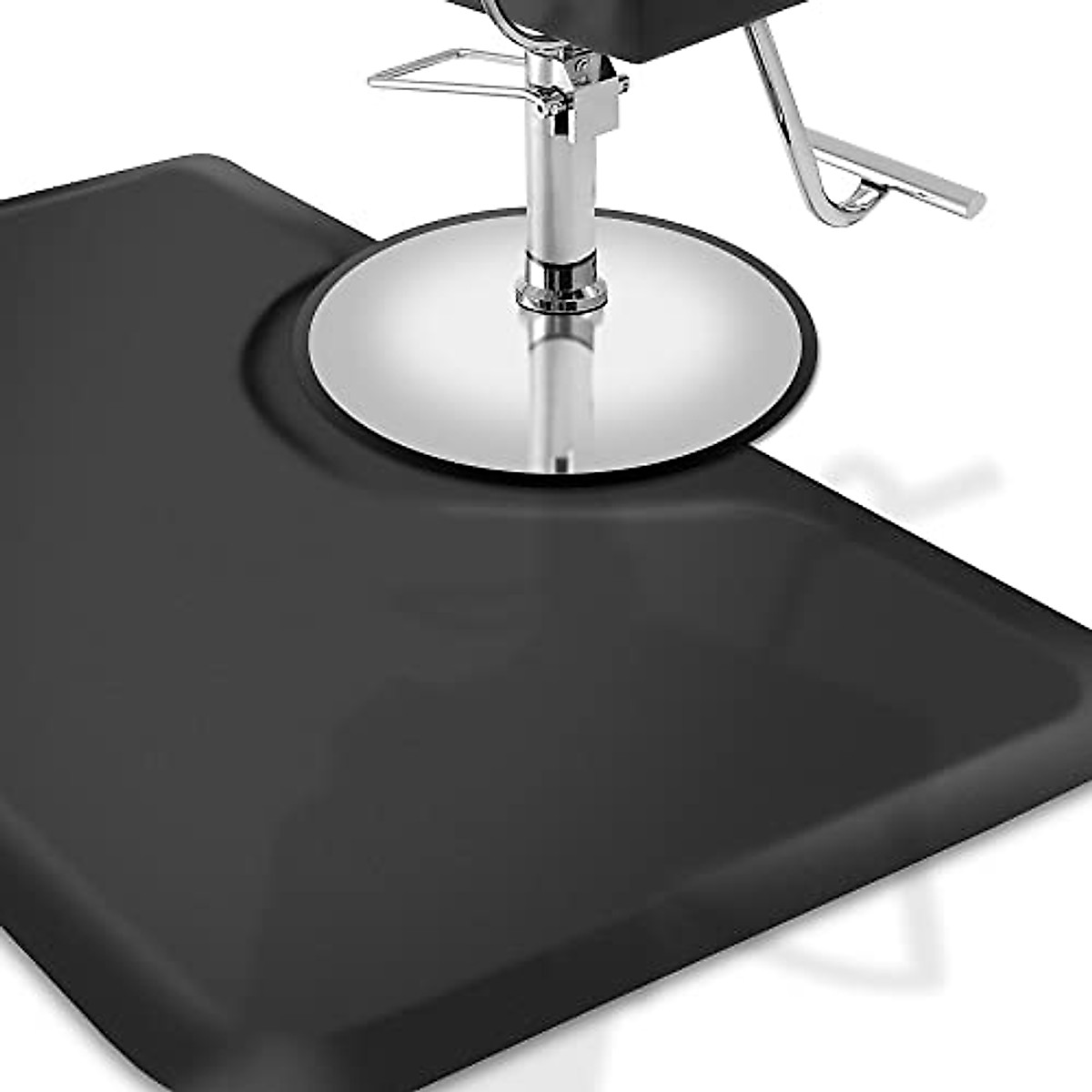 Saloniture 3 ft. x 5 ft. Salon & Barber Shop Chair Anti-Fatigue Floor Mat - Black Rectangle - 1/2 in. Thick