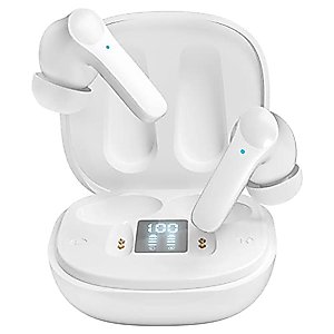Wireless Earbuds Bluetooth V5.1 Headphones Stereo Bass with Wireless Charging Case and LED Digital Display, 48H Playtime, IPX7 Waterproof in-Ear Bluetooth Earphones for iPhone Android Smartphone