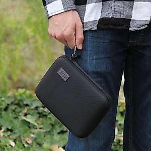 USA GEAR 7.5" Thermometer Case - Digital Thermometer Case for Forehead Thermometer, Infrared Thermometer, Ear Thermometer Compatible with Braun, Goodbaby, iHealth, iProven & More Thermometers - Black