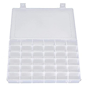 DBYLXMN 36 Jewelry Storage Hard Plastic Box Lattice Removable Partition Transparent Housekeeping & Organizers Fab Clothes Storage