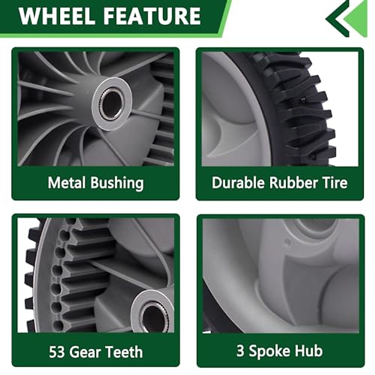 2 Pack Mower Front Drive Wheels for Craftsman Husqvarna 194231X460 401274X460 583719501 Wheel 8" X1-3/4