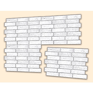 CONCORD WALLCOVERINGS ™ 3D Wall Panels, Pack of 1 - Old Brick Design in White, Realistic Textured PVC Panels, 3D Decorative Wall Coverings, 17.5" x 23.75", Covers 28.86 sq.ft., Model 571OG
