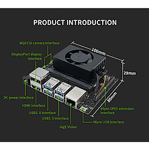 Jetson Nano 4GB RAM 16G eMMC onboard for AI Robotics Machine Learning (Heat Sink Version)