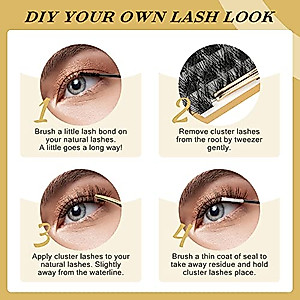 QUEWEL Lash Clusters 480 Pcs Individual Lashes Mix10-18mm Cluster Lashes Practical Soft Comfortable DIY Lash Extensions Lasting Enlarged Eyes (Mega-Mix10-18)