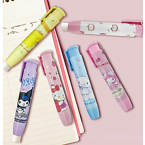 6Pcs Cute Creative Stationery Erasers for Kids Retractable Pencil Erasers for Pencils Kawaii Eraser Fun Kitty Erasers Back to School Supplies Kid Party Favors Gift Suitable for Children Over 3Years（A）