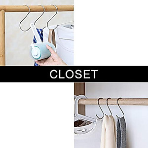 SumDirect S Hanging Hooks, Heavy Duty Stainless Steel S Shaped Hooks for Hanging Apparel Kitchenware Utensil (3 1/10 inch, 10pcs)