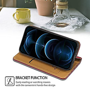 Fansipro Wallet Folio Case for Oppo Reno 2, Premium PU Leather Slim Fit Cover for Reno 2, 1 Card Slot, Unique Design, Red