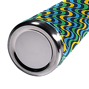 sdfsdfsd 17 oz Vacuum Insulated Stainless Steel Water Bottle Sports Coffee Travel Mug Flask Genuine Leather Wrapped BPA Free, Abstract Geometric