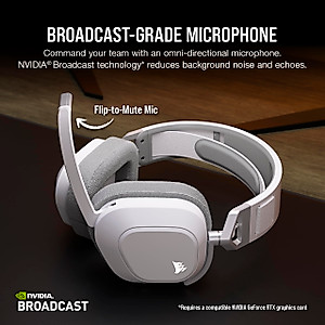 Corsair HS80 MAX Wireless Multiplatform Gaming Headset with Bluetooth - Dolby Atmos - Broadcast Quality Microphone - iCUE Compatible - PC, Mac, PS5, PS4, Mobile - White