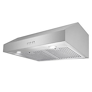 COSMO UC30 29.5 in. Ducted Under Cabinet Range Hood, Kitchen Over Stove Vent, 3-Speed Fan, Permanent Filters, LED Lights in Stainless Steel, 30 inch