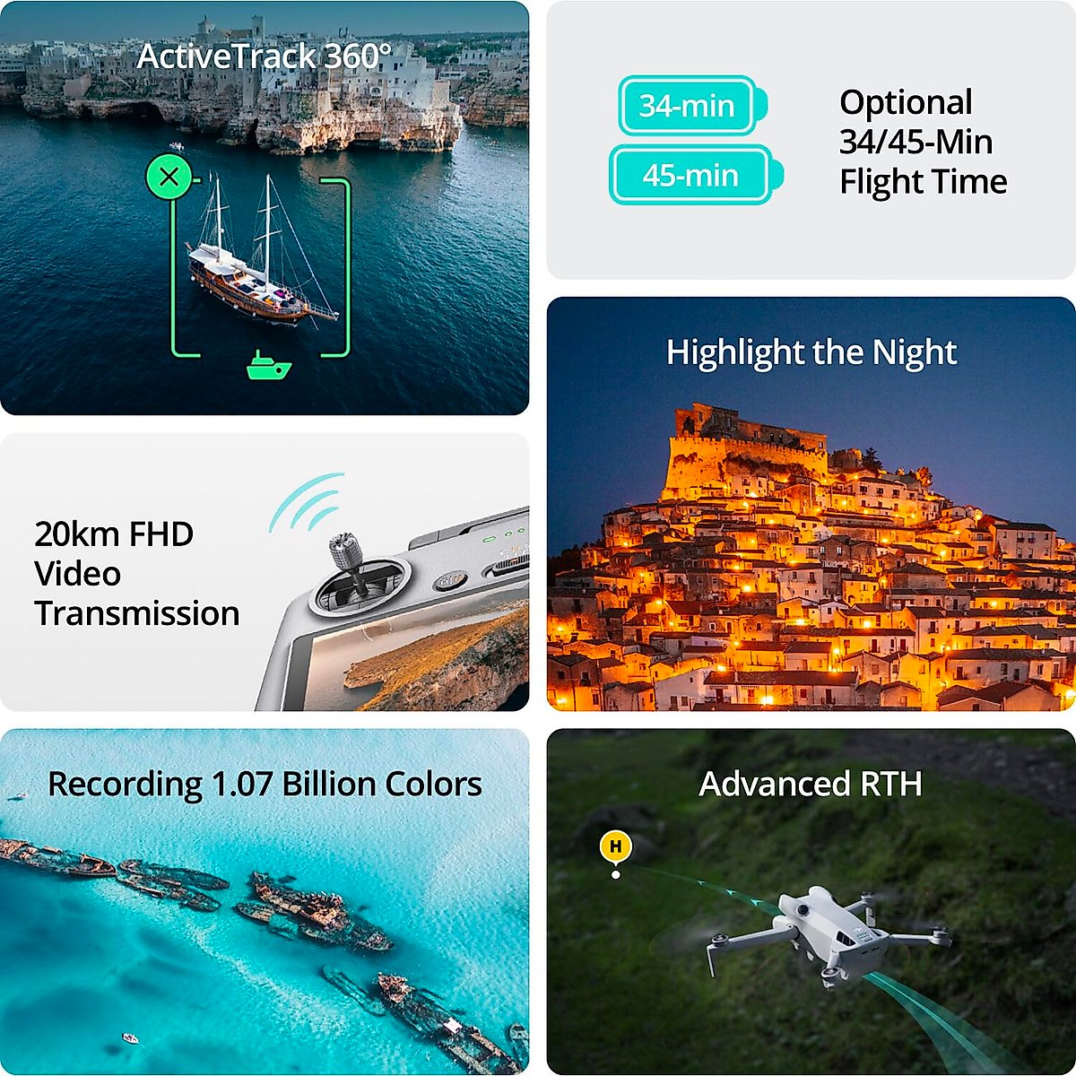 DJI Mini 4 Pro Drone FUN Bundle Plus with Airdrop System DJI RC 2 Screen remote with 3 Battery Bundle Kit 45-min Flight Time Camera Drone Bundle, with 128 GB SD, Cool Anti Collision Strobe Lights and More