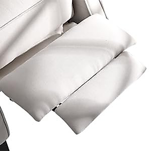 RYONGII Wingback Recliner Chair with Heating and Massage Tufted Fabric Recliner Sofa Furniture,Thick Seat Cushion and Backrest Modern Living Room and Bedroom (Ivory)