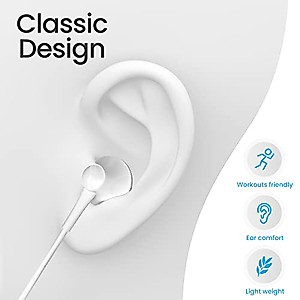 Wired Earbuds Pack of 4, in-Ear Wired Earphones with Microphone Volume Control, Powerful Heavy Bass, High Definition, Headphones Compatible with Android, iPhone, iPod, iPad, MP3 and Most 3.5mm Jack