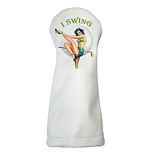 I Swing Pinup Girl Sunfish Leather Driver Golf Club Headcover