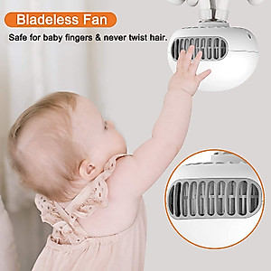 Baby Stroller Fan with 3 Speeds, 4000mAh Portable Silicone Handheld Fan Mini Personal Clip On Fan with Flexible Tripod, Car Seat Baby Fan Battery Operated Rechargeable USB Fan Bladeless Fan for Baby