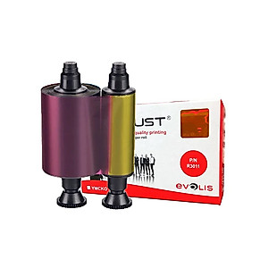 R3011 Evolis YMCKO Color Printer Ribbon - 200 prints