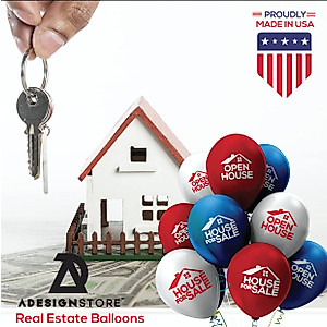 House for Sale Balloons - Open House Balloons for Real Estate - Realtor Metallic Balloons Supplies Sign - Sale by Owner - Realtor Open House - Realtor Kit - Realtor House Signs (24)