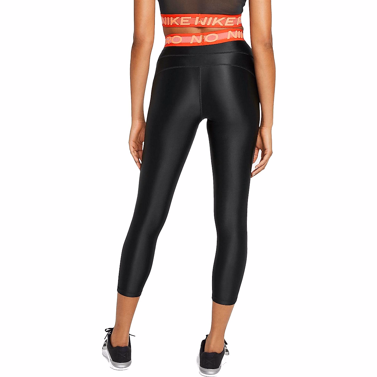 Nike PRO 7/8 High Rise Women's Leggings (Black/Habanero) Size Small