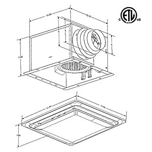 Aero Pure ABF110 L5 W ABF110L5 Ceiling Mount 110 CFM w/LED Light/Nightlight, Energy Star Certified, White Quiet Bathroom Ventilation Fan